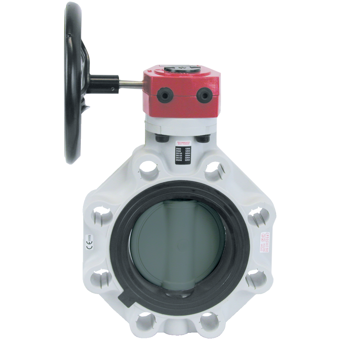 PVC-spjeldventil d315mm/dn300 EPDM, snäckväxel