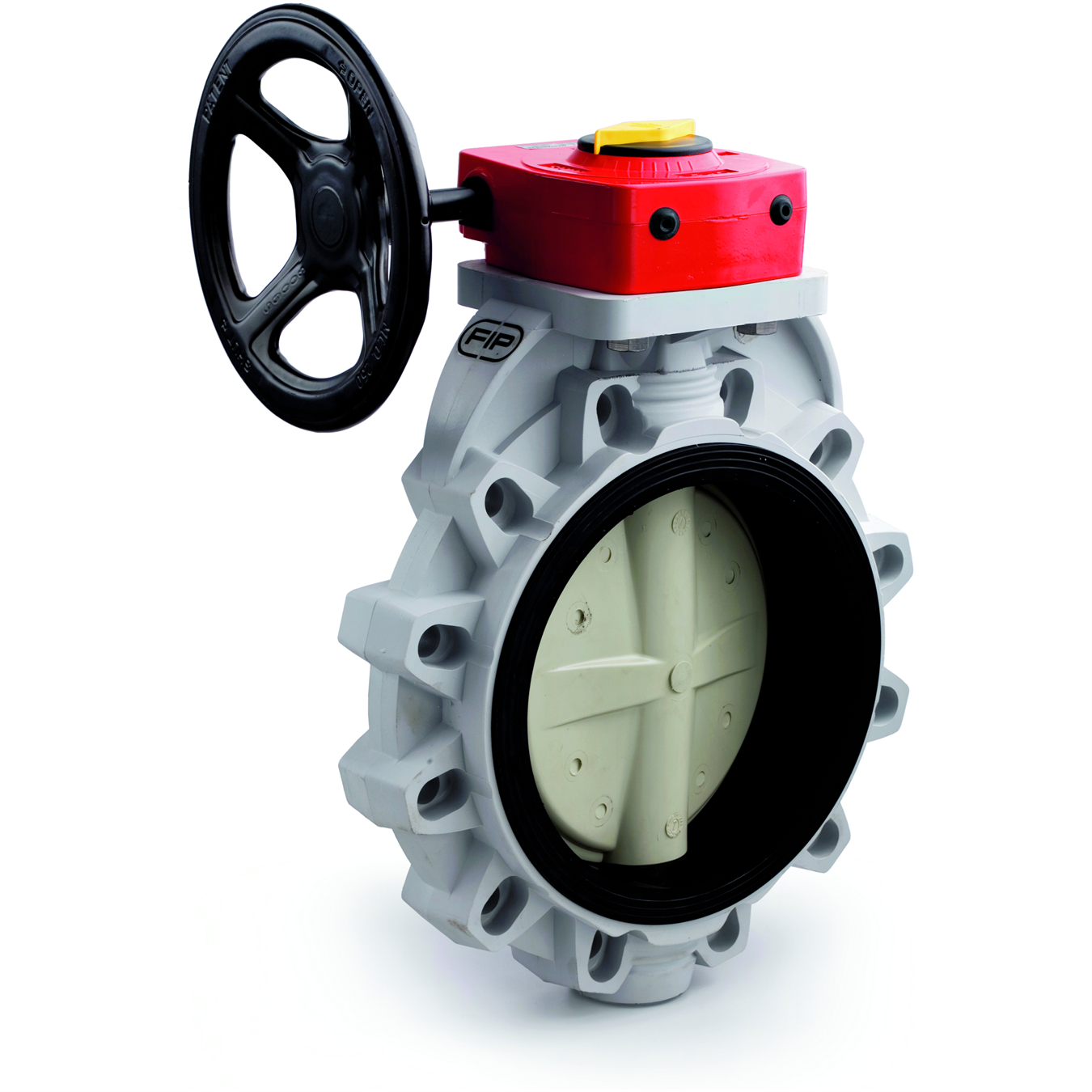 PP-Spjeldventil d400mm/dn400 EPDM, m/gir, max 6 bar