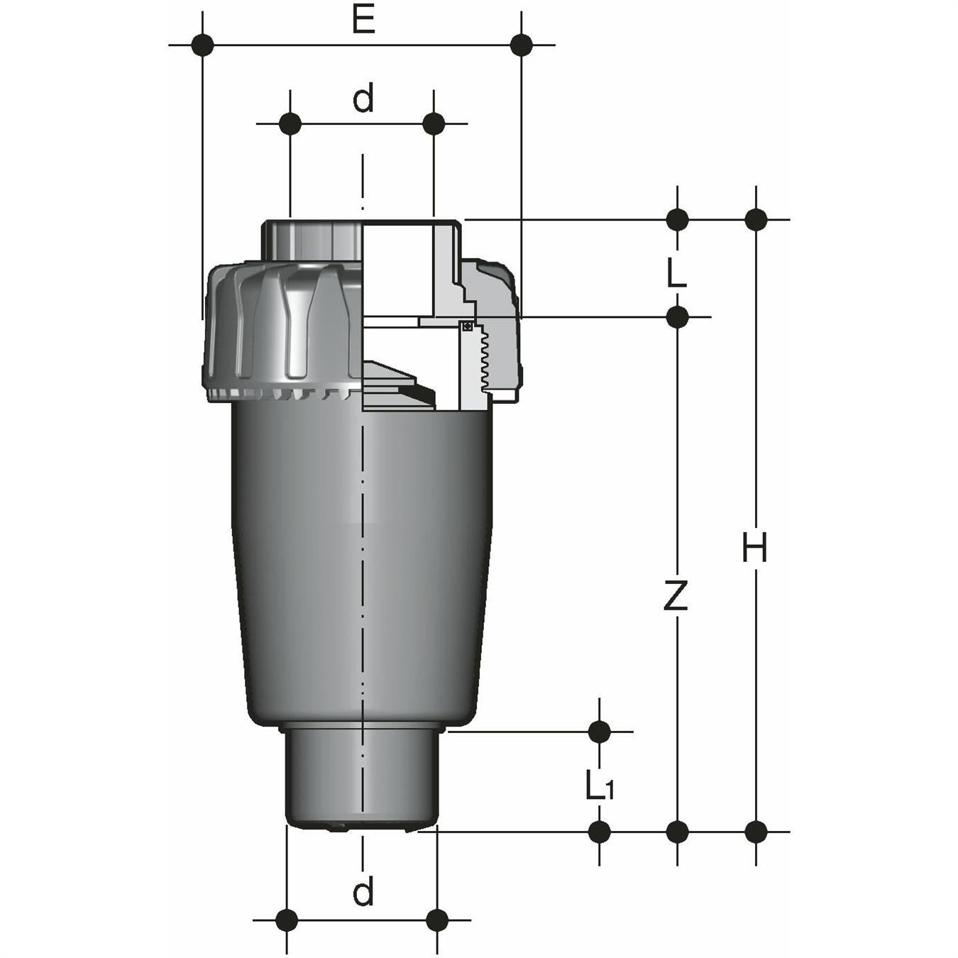 PVC-avluftningsventil d25mm