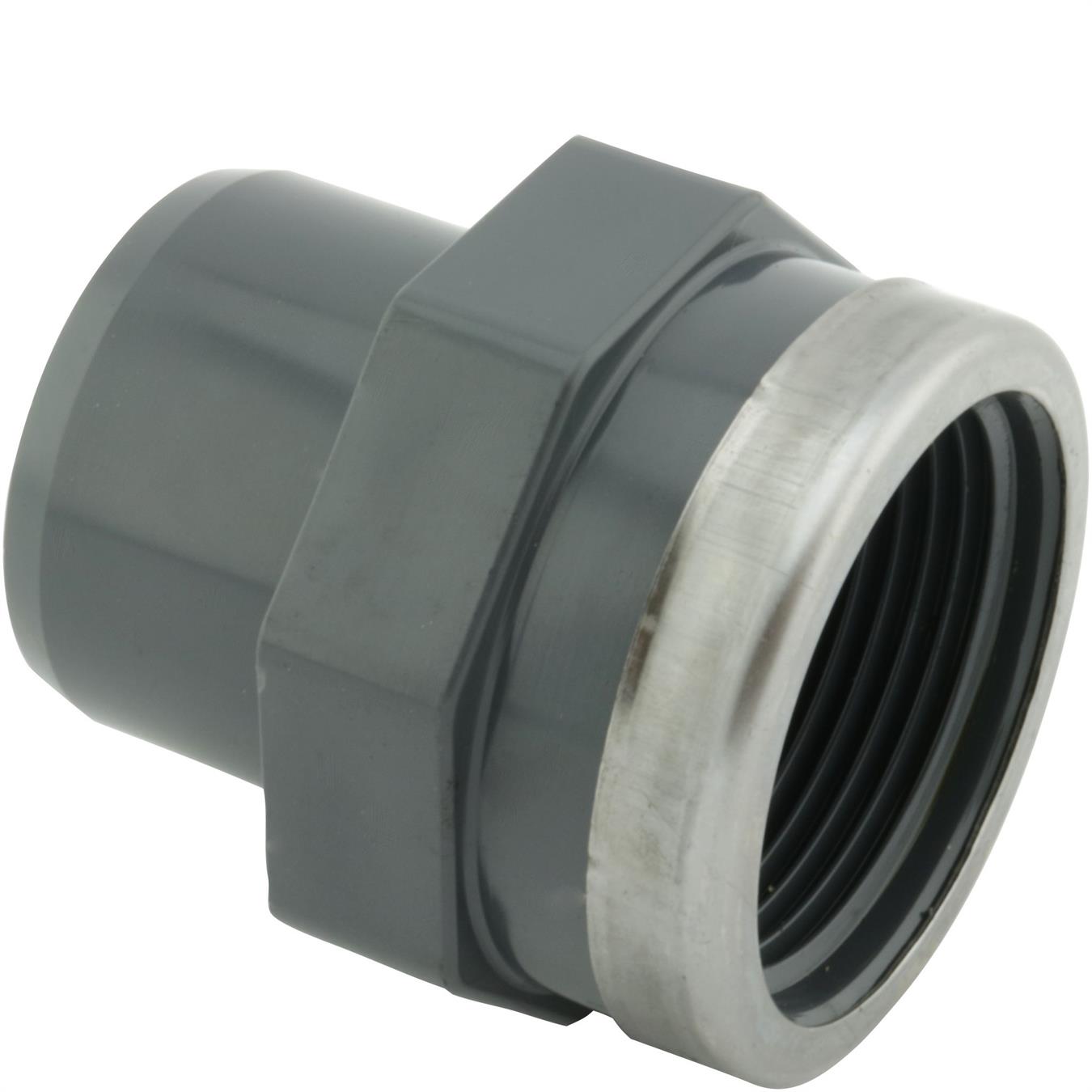 PVC overgang yd50mm x 1 1/4", utv.lim/innv.gjenge metallforsterket